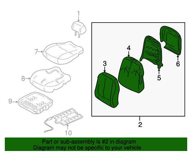 Hyundai - 88300-2D151-FAJ - Seat Back Assembly - 2004-2005 Hyundai ...