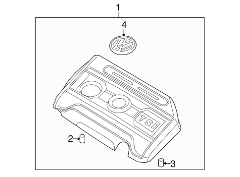 Engine Appearance Cover for 2016 Volkswagen Tiguan | Volkswagen Parts ...