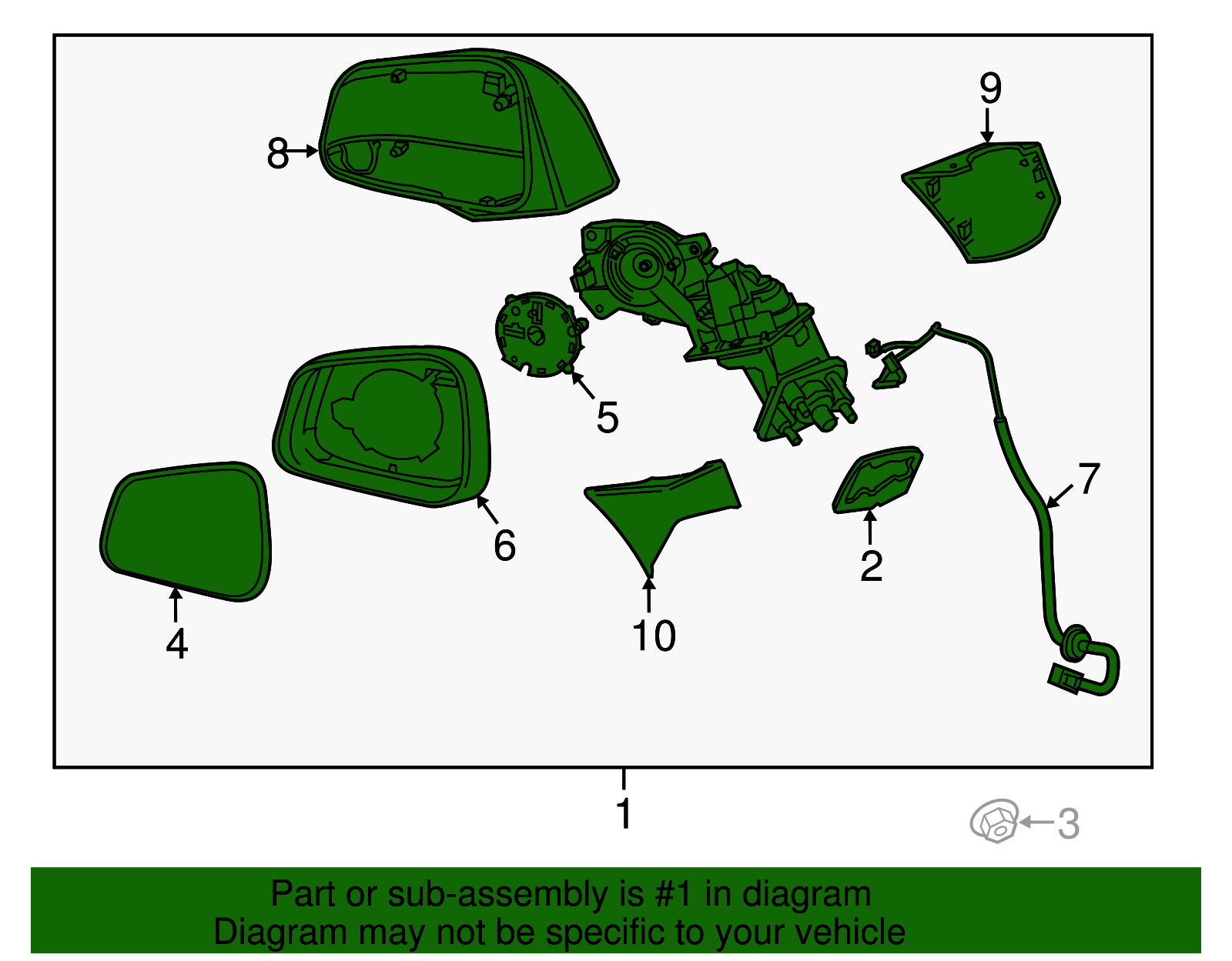 2017-2020 Chevrolet Trax F Mirror 42654480 GM | GMPartsDirect.com