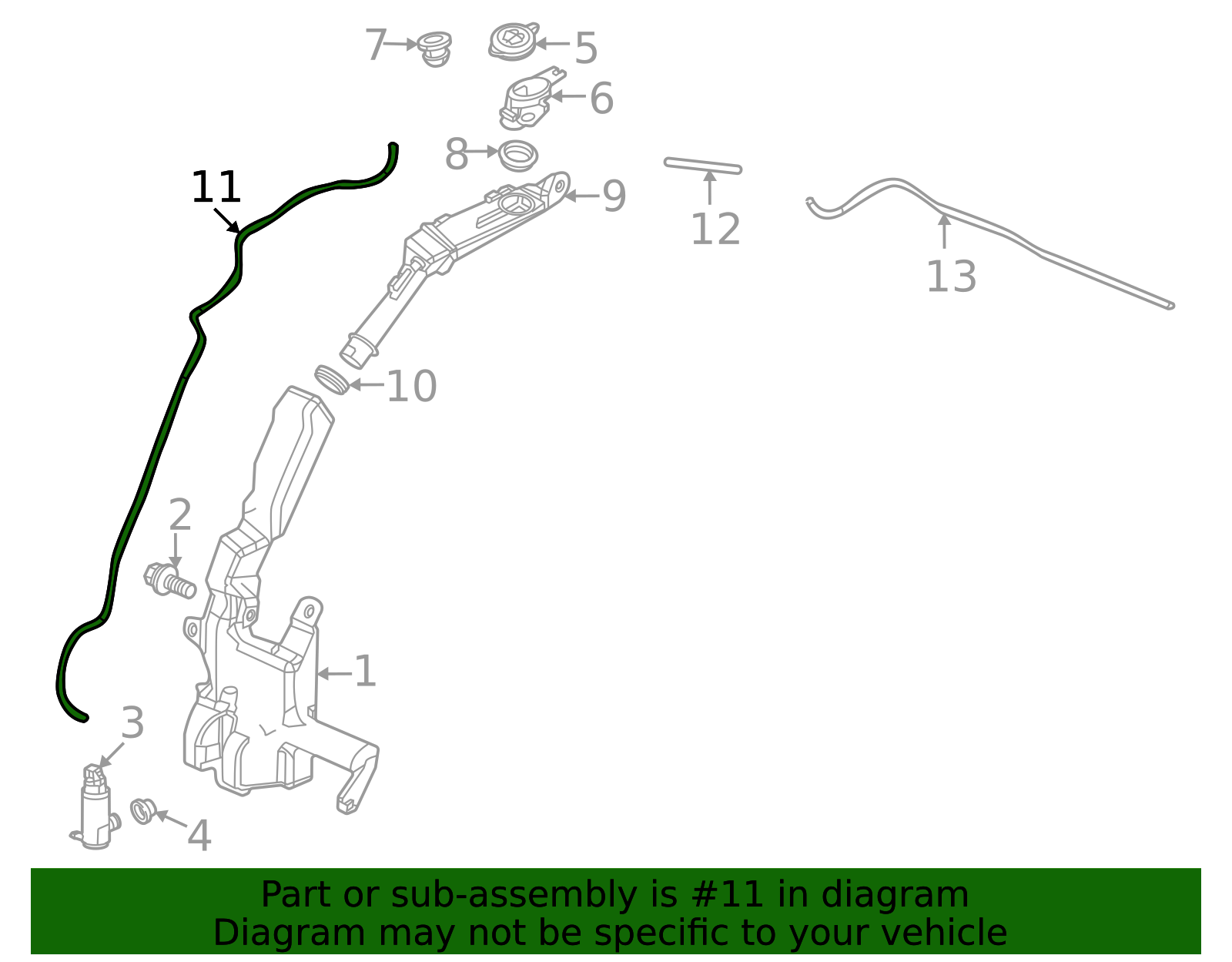 76821-TZA-J01 - 2022-2025 Honda - Washer Hose | Genuine Honda Parts