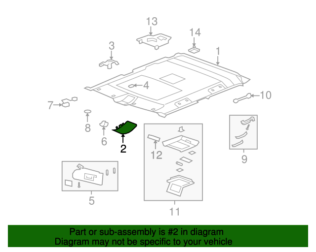2009 Hummer H2 Light Opal Gray Roof Console 25898255 | GMPartsDirect.com