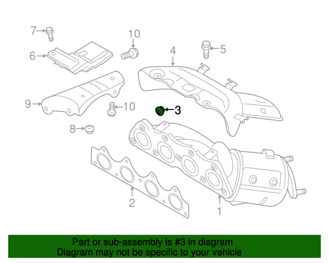 2012-2022 Hyundai Mnfd W/Converter Nut 10226-08007-K | QuirkParts