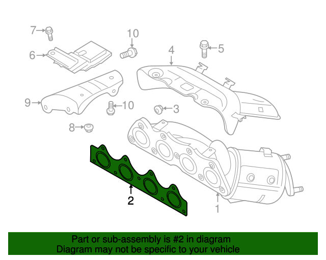 28521-2B400 - Mnfd W/Converter Gasket - 2012-2019 Hyundai | World OEM ...