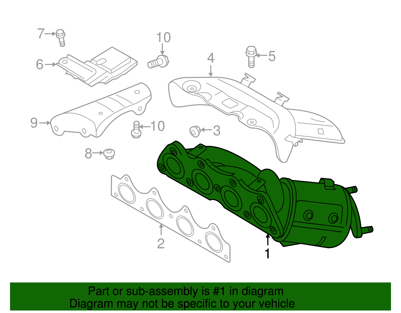 Genuine Exhaust Manifold for 2012-2017 Hyundai | Part# 28510-2BEF1 ...