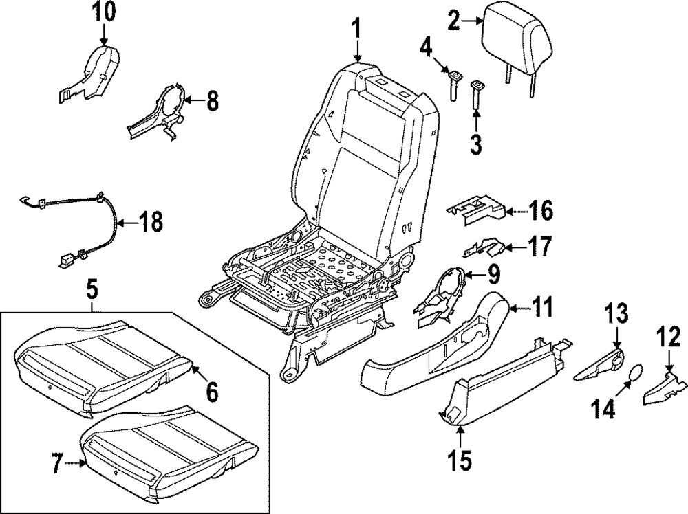 2022-2025 Nissan Frontier Seat Cushion Pad 87361-9BU0A | Bill Kay ...