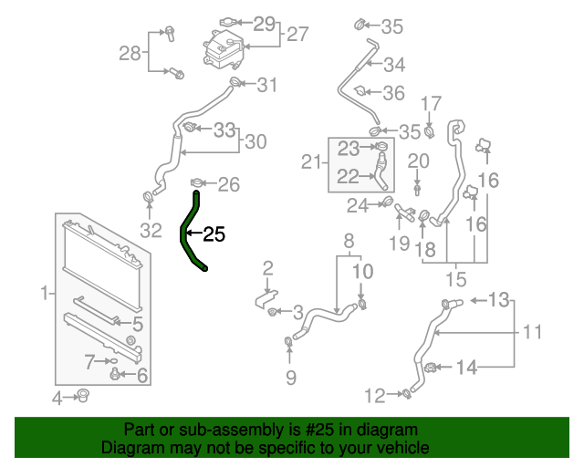 2007-2015 Mazda CX-9 Water Hose CY01-15-537B | TascaParts.com