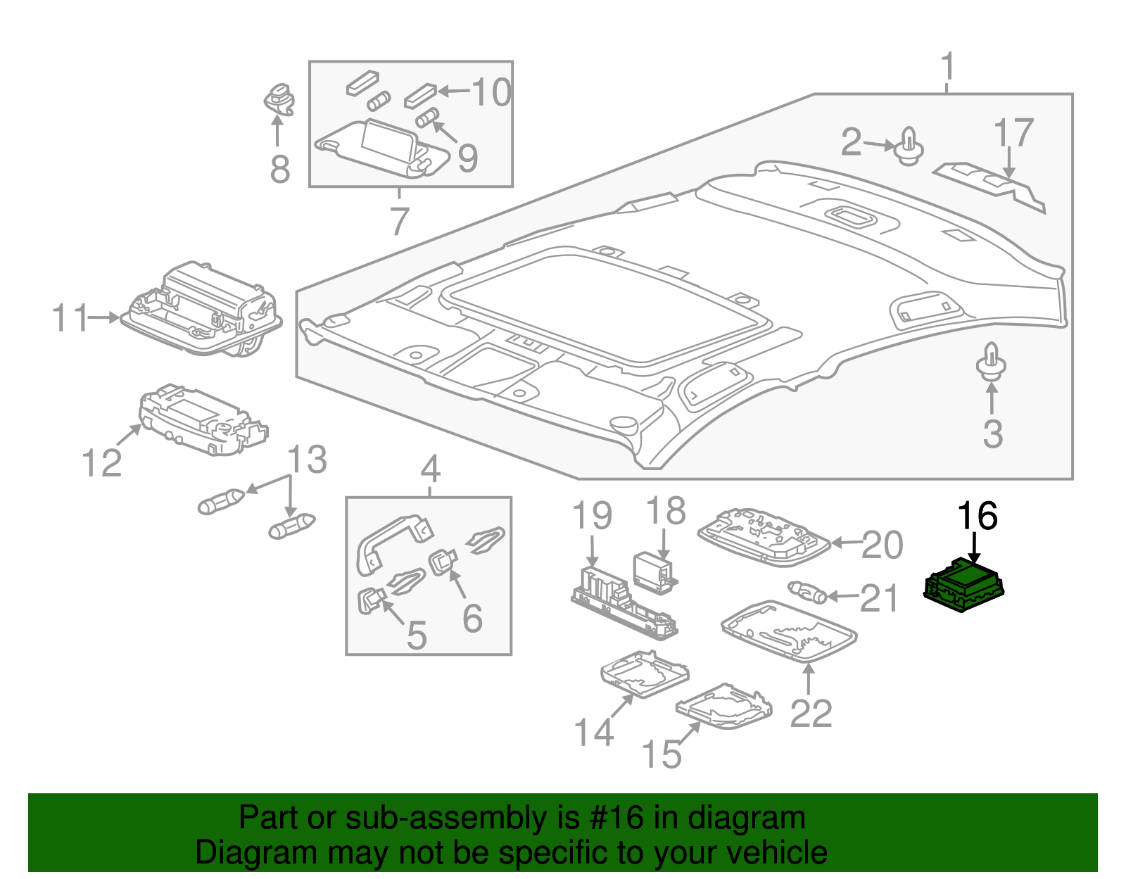 35830-T3L-A31ZC - Sunroof Switch 2016-2021 Honda | Honda Parts Online