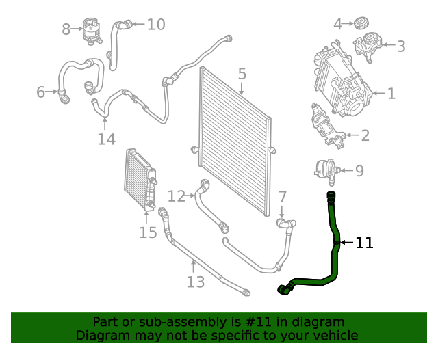 222-501-70-01 - Coolant Hose 2018-2021 Mercedes-Benz S 63 AMG ...