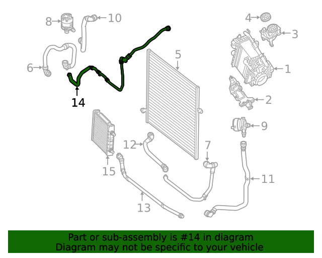 222-501-74-01-64 - Coolant Hose Mercedes-Benz USA Parts