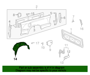 1995-2004 Toyota Tacoma Wheelhouse Liner 65637-04020 | Toyota Parts Center