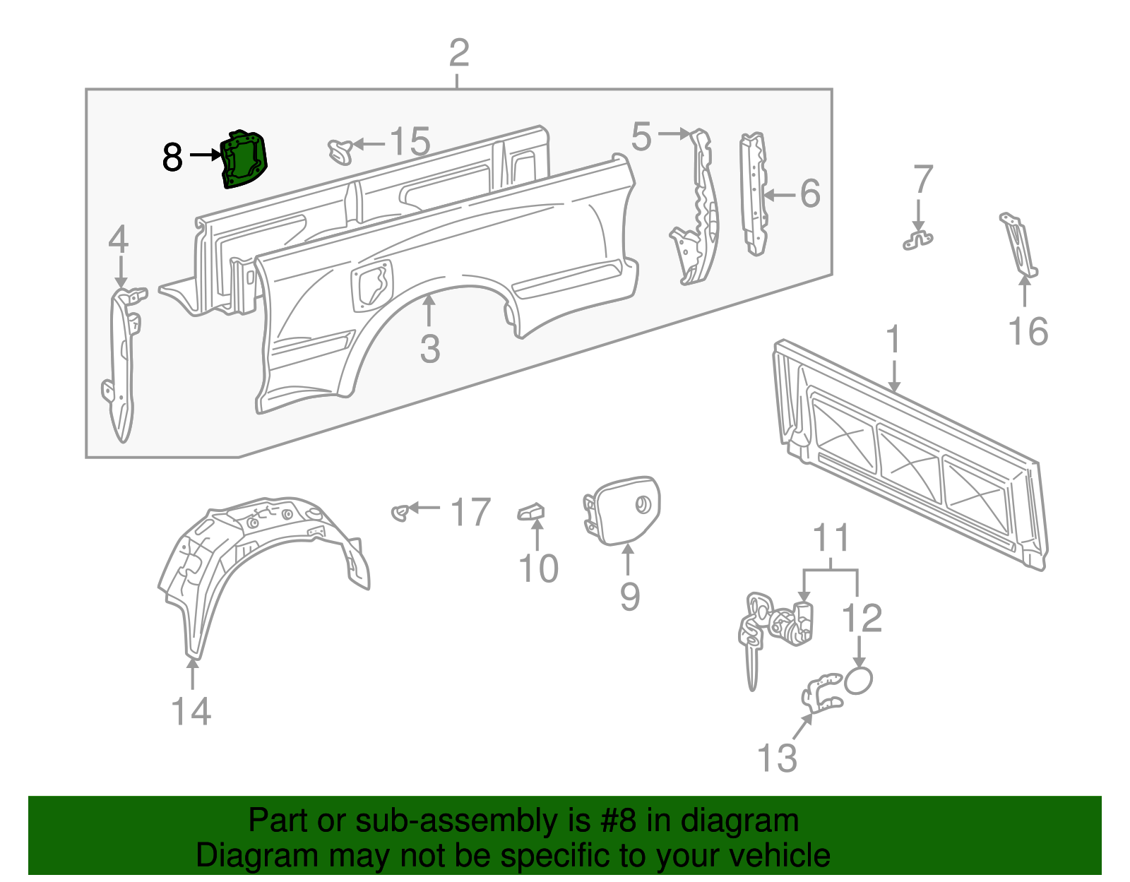 1995-2004 Toyota Tacoma Fuel Inlet Box 61709-04020 | Toyota San Diego Parts