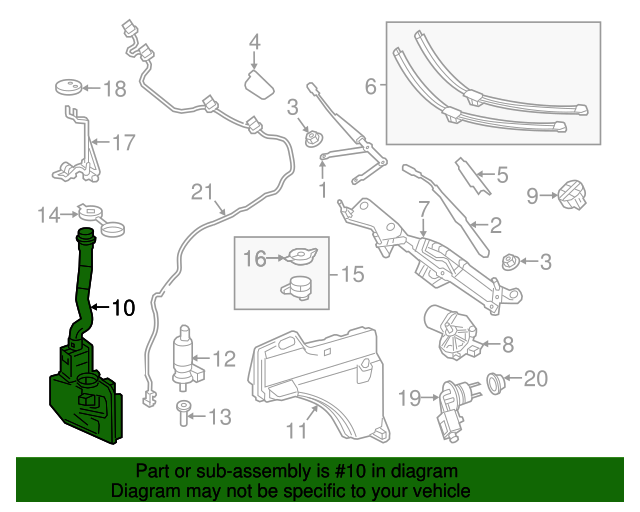 166-869-07-20 - Washer Fluid Reservoir 2012-2019 Mercedes-Benz ...