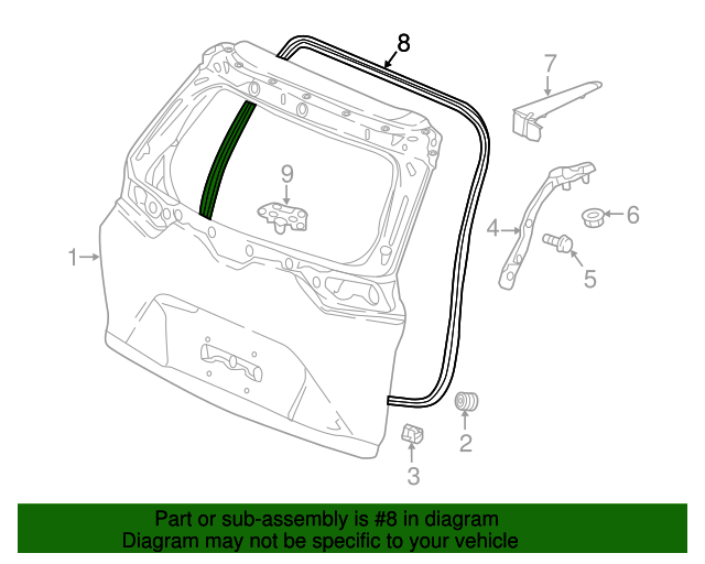 74440-TLA-A01 - Weatherstrip, Tailgate - 2017-2020 Honda CR-V | Honda ...