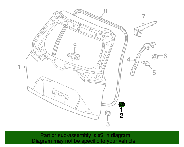 2010-2024 Honda Lift Gate Bumper 74827-SWA-A10 | Cheaper Honda Parts