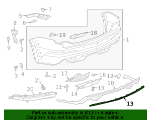 84673841 - Silver Rear Bumper Fascia Molding 2020-2024 Cadillac XT6 ...