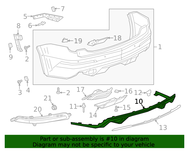2020-2024 Cadillac XT6 Black Rear Bumper Valance Panel 84612686 ...