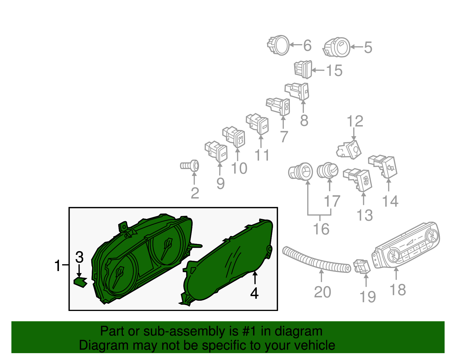 2021-2022 Mitsubishi Outlander PHEV Cluster Assembly 8100C878 ...