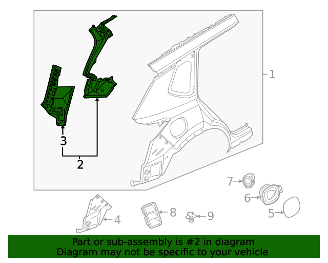 2021-2023 Nissan Rogue Outer Pillar 77661-6RA0A | QuirkParts