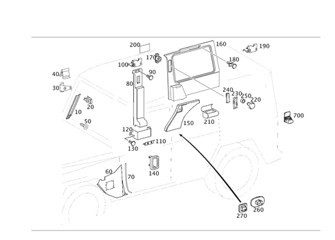 Paneling for a, B, C and D-Pillars for 2014 Mercedes-Benz G550 ...