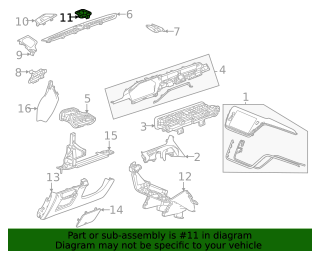 2022-2023 Chevrolet Ambient Light Sensor Cover 42708007 | GMPartsDirect.com