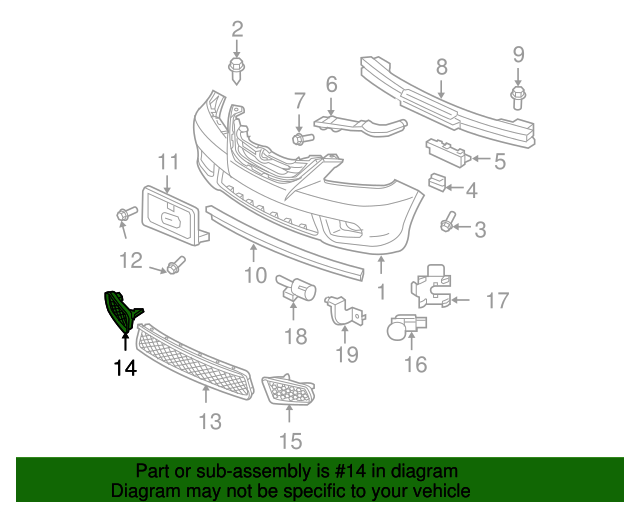 71103-SHJ-A00 - Lid R Front Bumper - 2008-2010 Honda Odyssey | Genuine ...