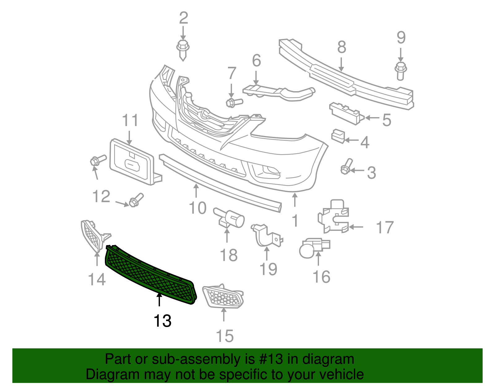 71102-SHJ-A00 - Center Grille 2008-2010 Honda Odyssey | Honda Parts Online
