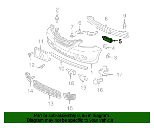 71198-SHJ-A00 - Spacer L Front Bumper Side - 2005-2010 Honda Odyssey ...