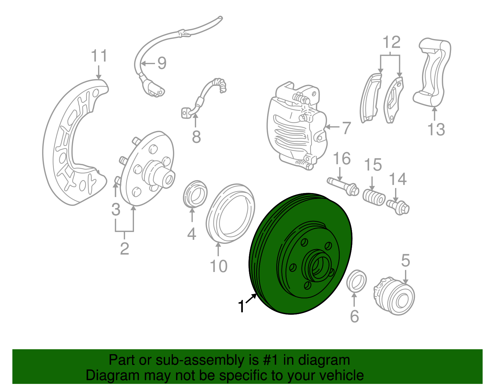1998-2003 Ford Ranger Disc Brake Rotor And Hub Assembly YL5Z-1V102-J ...