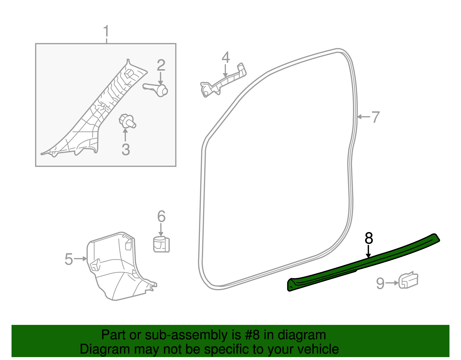 2012-2015 Scion iQ Scuff Plate 67914-74010-C0 | Toyota Parts Center