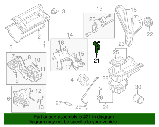 Genuine Belt Tensioner for 1999-2009 Hyundai | Part# 24410-37100 ...