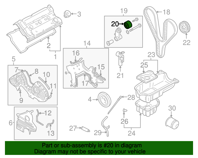 24450-37120 - Tensioner Pulley - 1999-2009 Hyundai | World OEM Parts ...