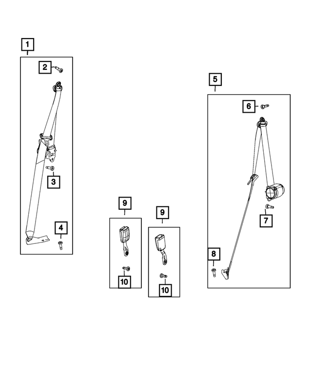 2021 Jeep Grand Cherokee L Rear Seat Buckle 6XH961X7AB | My Mopar Parts