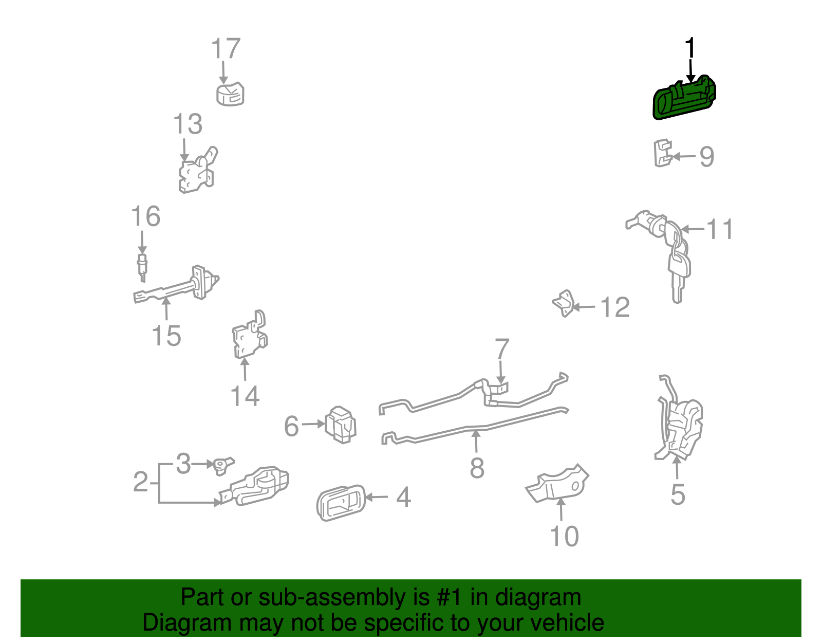 69220-60071-G0 - 1998-2004 Toyota Land Cruiser - Handle, Outside ...