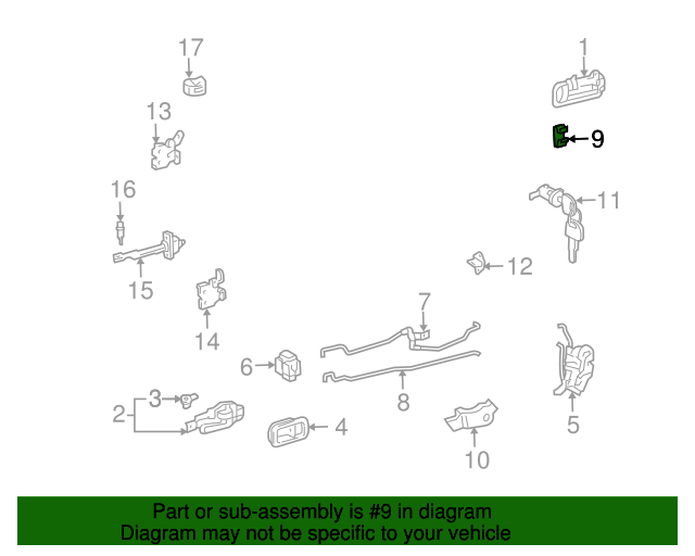 1991-2002 Toyota Lock Rod Clamp 69749-12010 | Toyota Parts Center
