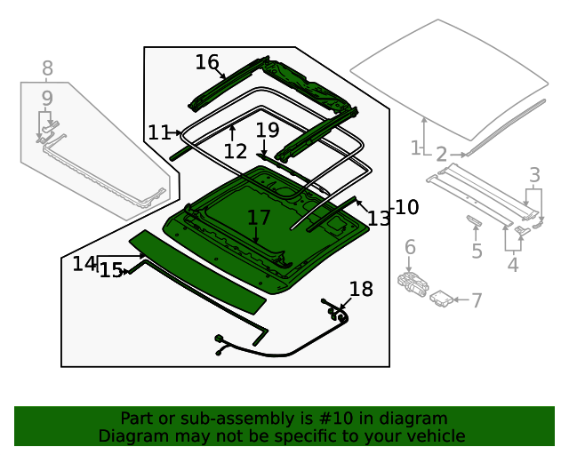 8Y5-877-049-B - Sunroof Frame 2022-2024 Audi | AutoNation Parts