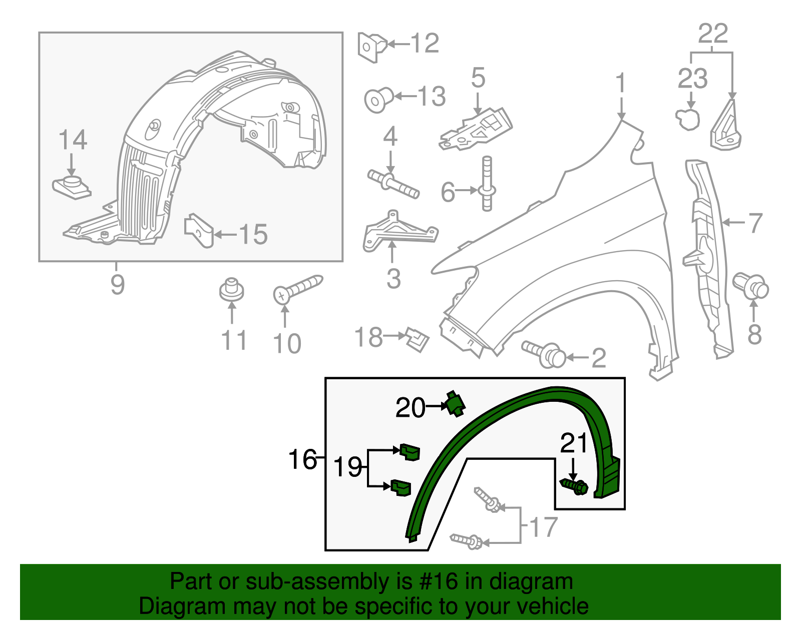 74115-TG7-A00 - 2016-2025 Honda - Protector R Front Wheel Arch ...