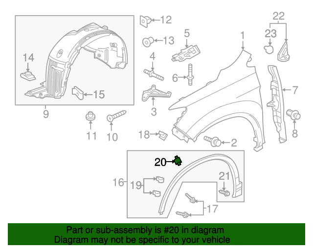 91513-SYP-003 - Wheel Flare Clip 2012-2023 Honda | Honda Parts Online