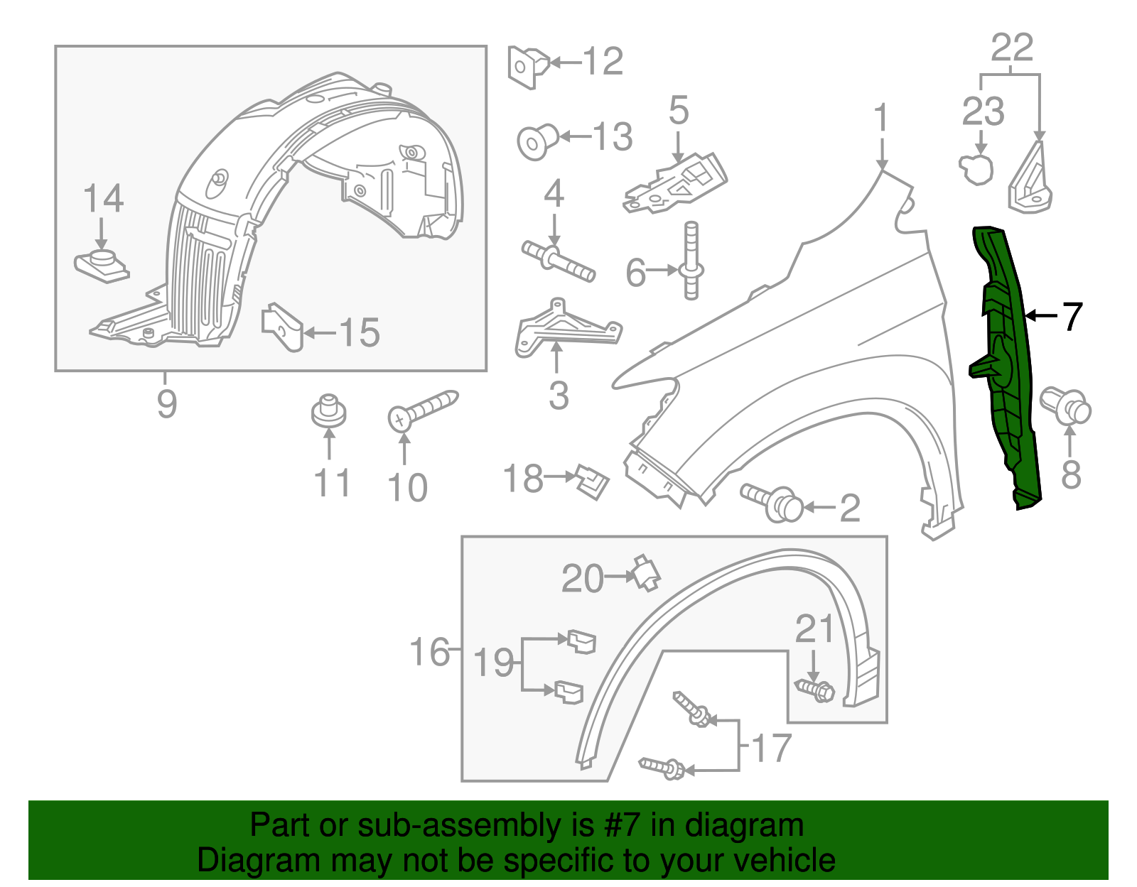 74155-TG7-A00 - 2016-2025 Honda - Enclosure L Front Fender | Honda ...