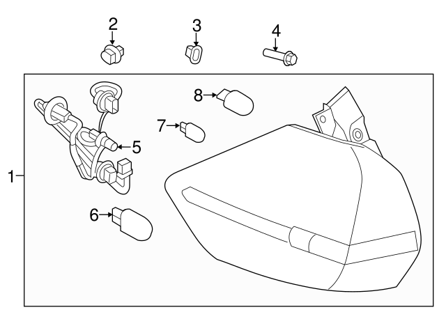 2014-2016 Nissan Rogue Tail Lamp Assembly 26550-4BA0A | Parts for Nissans