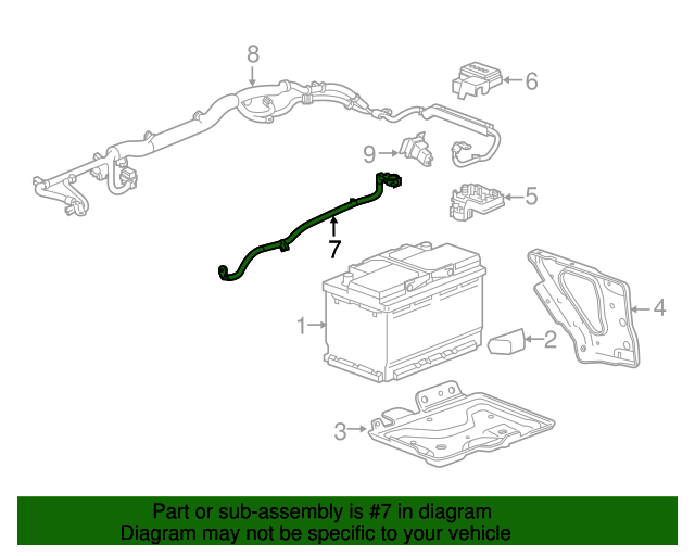 2015-2020 GM Auxiliary Battery Negative Cable 84354710 GM ...