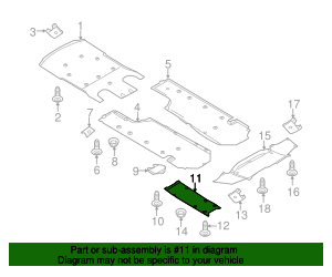 2014-2016 Porsche Panamera Floor Pan Splash Shield 970-504-115-19 ...
