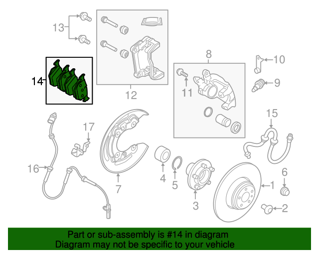 Genuine OEM Brake Pads Rear Part# LR134695 Fits 2012-2015 Land Rover ...