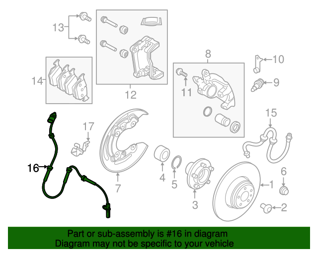 LR024203 - ABS Wheel Speed Sensor 2012-2015 Land Rover Range Rover ...