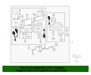 2008-2017 GM Heating and Air Conditioning Mode Valve Actuator Motor ...