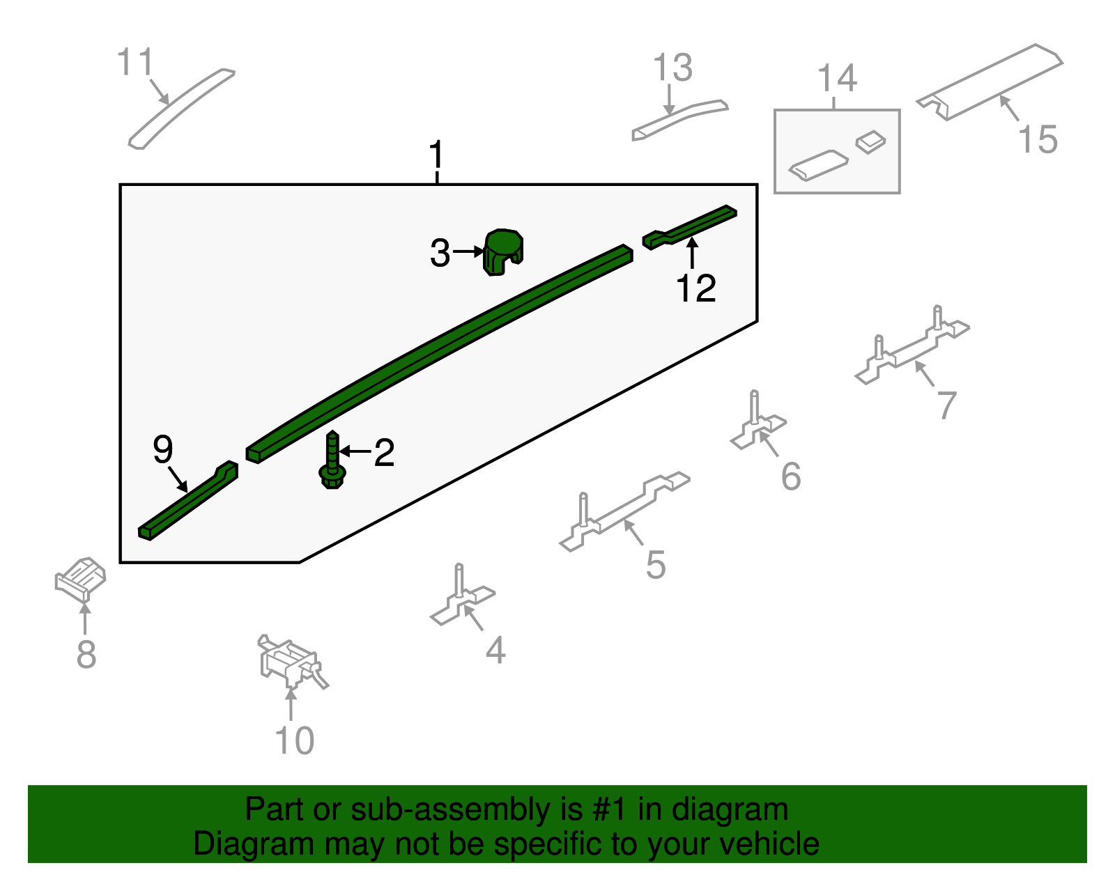 2013-2019 Hyundai Roof Rail 87280-B8000-3F | Retail Performance Auto Parts