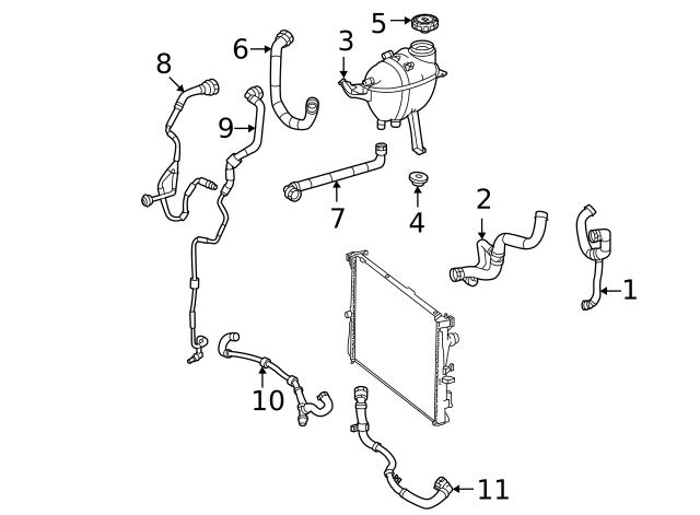 167-500-39-00 - Radiator Coolant Hose 2020-2023 Mercedes-Benz ...