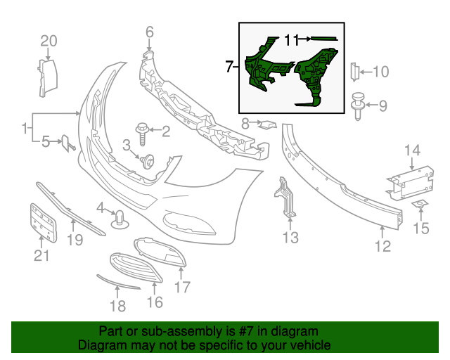222-880-01-03 - Bumper Cover Support Rail 2014-2017 Mercedes-Benz ...