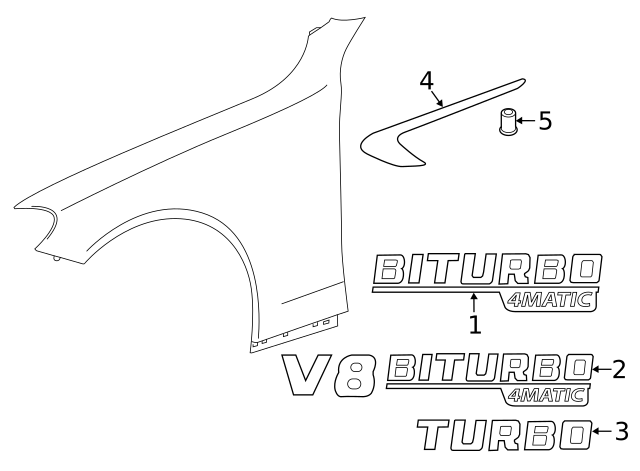 213-880-47-01 - Fender Molding 2019-2021 Mercedes-Benz | Mercedes-Benz ...