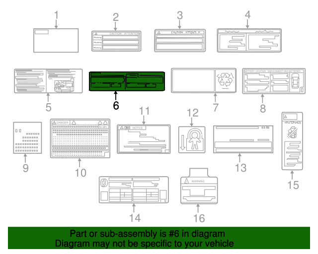 Toyota 2015-2018 Toyota Caution Label 88723-30210 | Toyota Parts