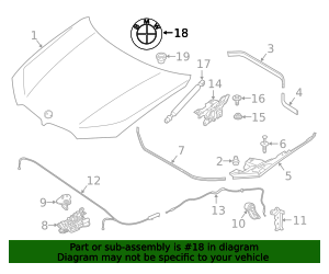 51147499154 - 2018-2022 BMW Hood Emblem (51-14-7-499-154) | BMW of ...